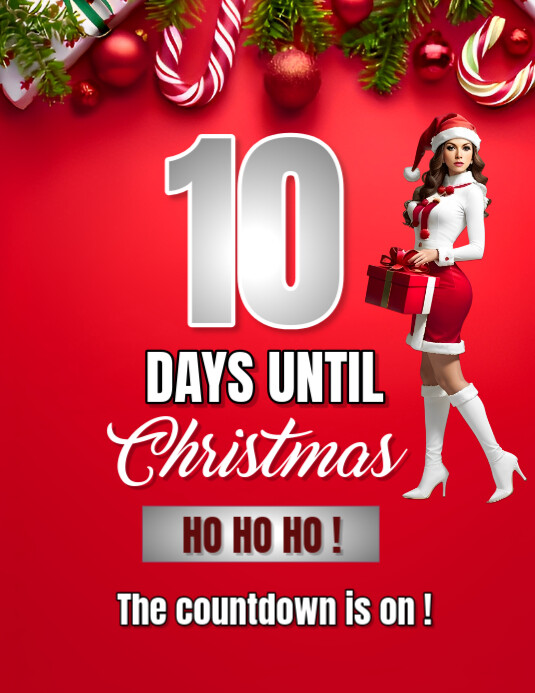 Copy of Red Joyful 10 Days Until Christmas Flyer (us Letter) | PosterMyWall