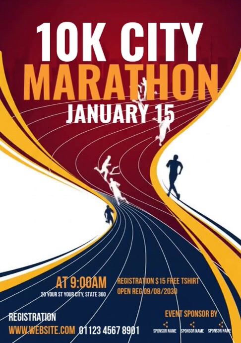 Red Joyful 5k Run & Walk A4 Template | PosterMyWall