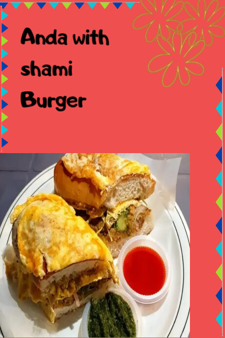 Copy of Red Joyful Anda Burger Poster | PosterMyWall