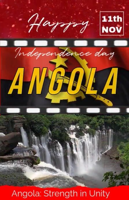 Red Joyful Angola independenceTabloid Template | PosterMyWall