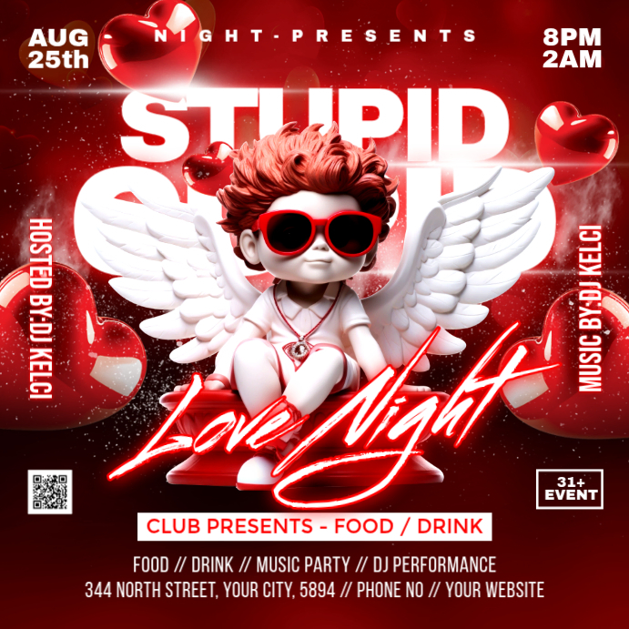 Plantilla de Red Joyful Anti Valentines Party Instagram Post | PosterMyWall