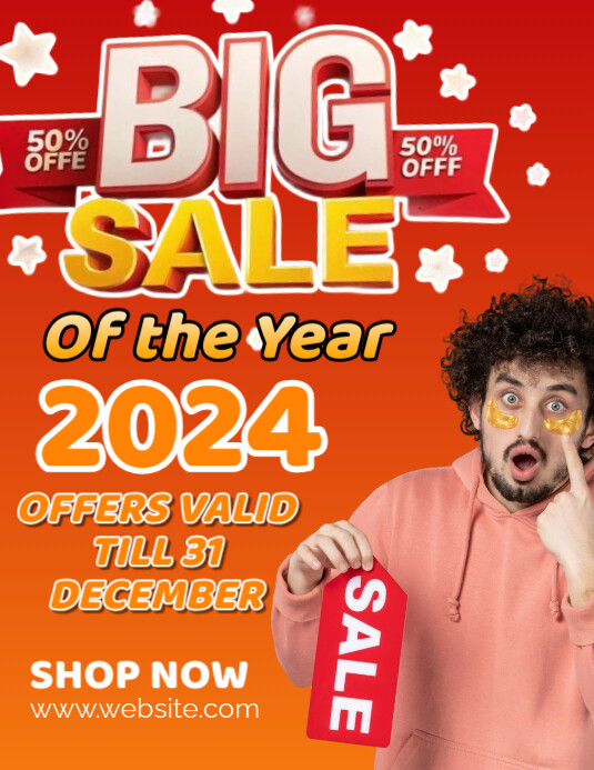 Red Joyful Biggest End Year Sale Flyer (us Letter) Template | PosterMyWall