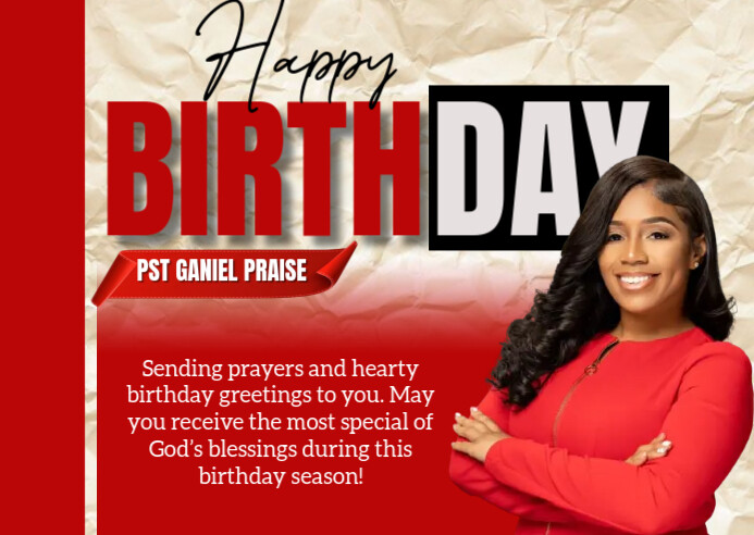 Red Joyful Birthday A6 Template | PosterMyWall