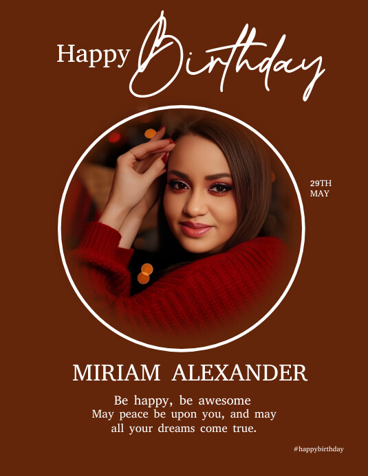 Red Joyful Birthday Cards Flyer (us Letter) Template | PosterMyWall