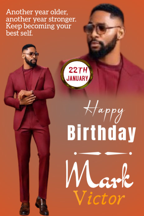 Plantilla de Red Joyful Birthday Flyer Poster | PosterMyWall