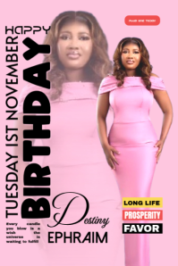 Red Joyful Birthday Flyer Poster Template | PosterMyWall