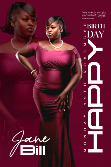 Red Joyful Birthday Flyer Poster Template | PosterMyWall