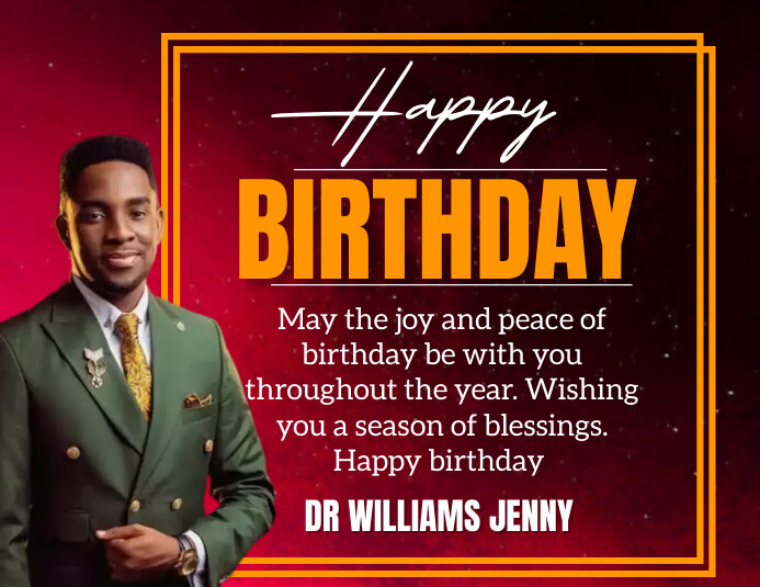 Red Joyful Birthday Frame Flyer (us Letter) Template | PosterMyWall