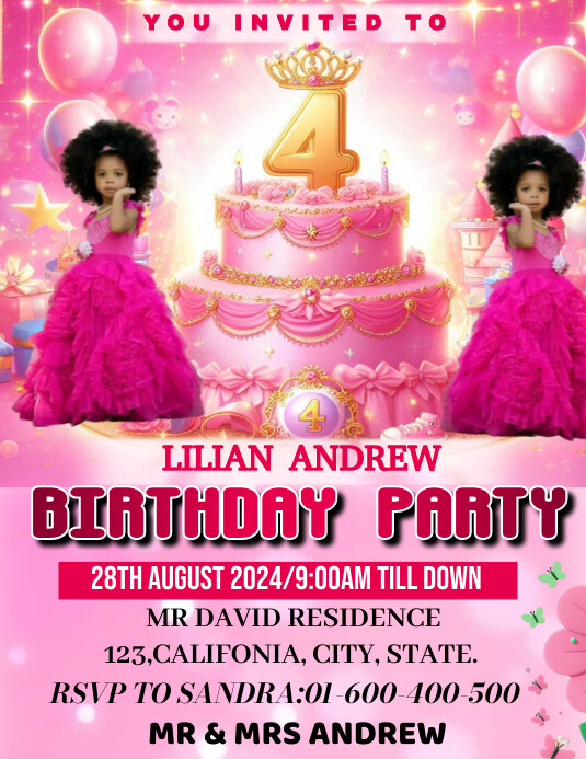 Red Joyful Birthday Invitation Template Flyer | PosterMyWall