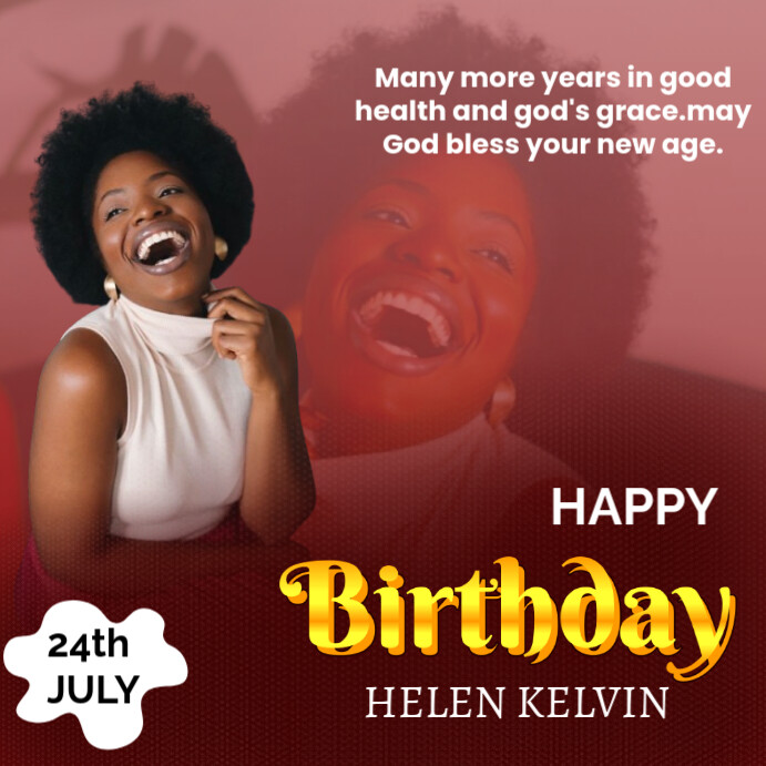 Red Joyful Birthday Post Instagram Post Template | PosterMyWall