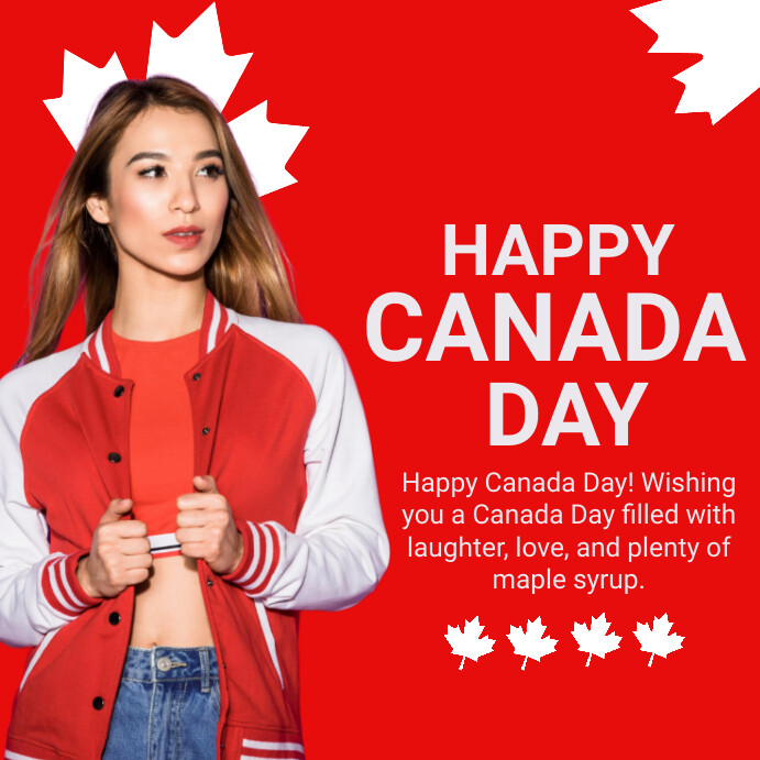 Red Joyful Canada Day Instagram Post Template | PosterMyWall