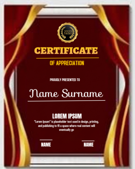 Red Joyful Certificate Of Award Instagram Portrait Template | PosterMyWall