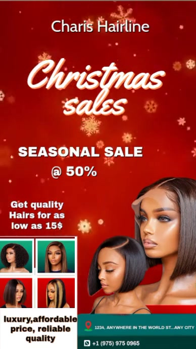 Red Joyful Charis Hairline Instagram Reel Template | PosterMyWall