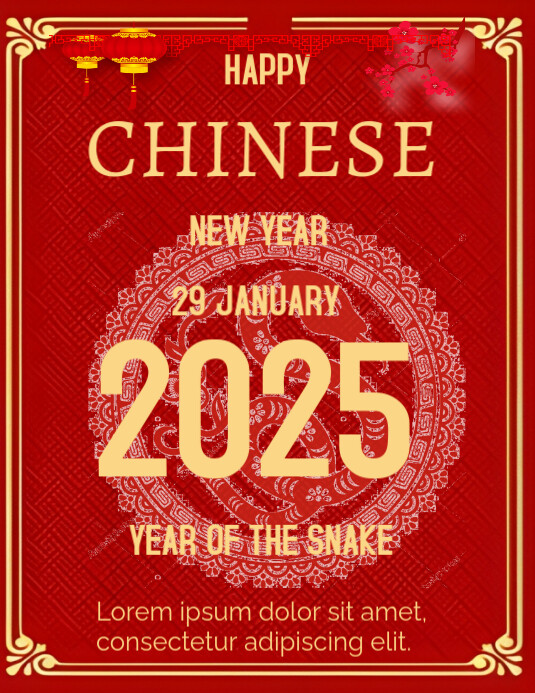 Red Joyful Chinese New Year Greeting Card, Chinese New Year Cards ...
