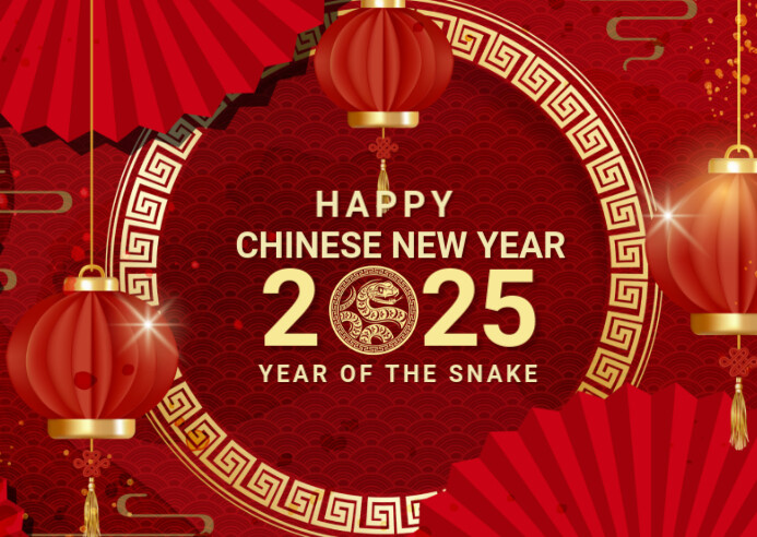 Red Joyful Chinese New Year Postcard Template | PosterMyWall