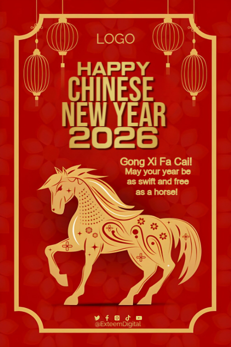 Red Joyful Chinese New Year Poster Templat | PosterMyWall