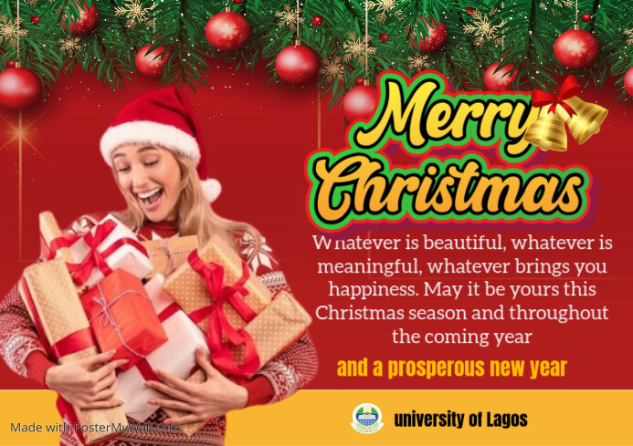 Red Joyful Christmas A4 Template | PosterMyWall