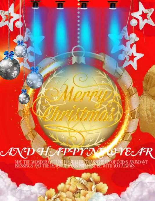 Plantilla de Red Joyful Christmas And New Year 2026 Flyer (us Letter ...