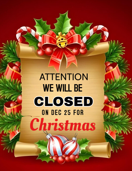 Copy of Red Joyful Christmas Business Hour Flyer (us Letter) | PosterMyWall