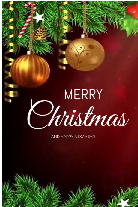 Red Joyful Christmas Celebration Poster Template | PosterMyWall