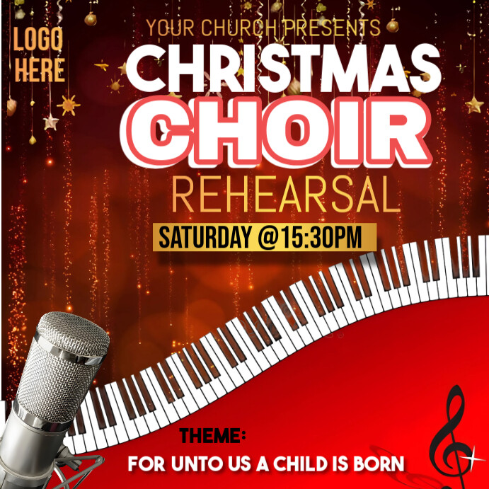 Copy of Red Joyful Christmas Choir Rehearsal Design Template Instagram ...
