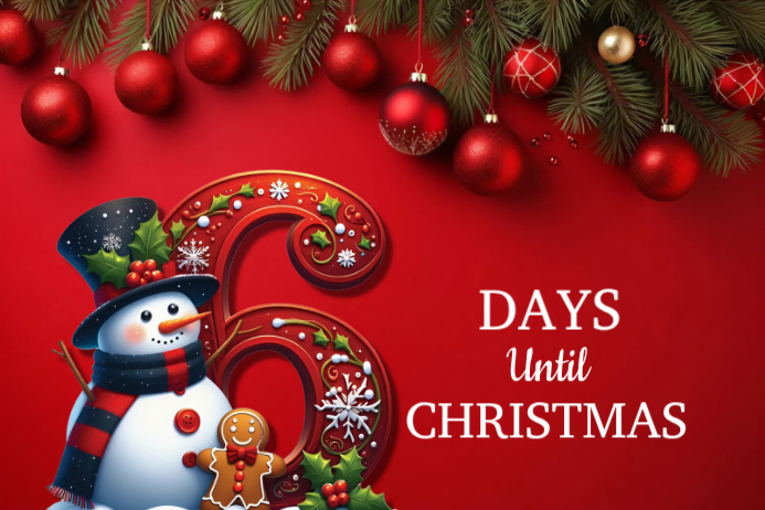 Modèle Red Joyful Christmas Countdown Poster | PosterMyWall