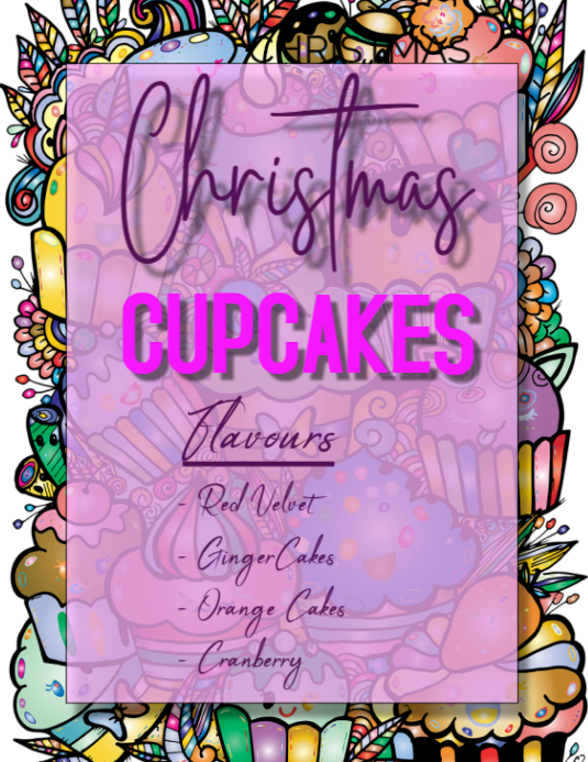 Red Joyful Christmas Cupcakes Flyer (us Letter) Template | PosterMyWall