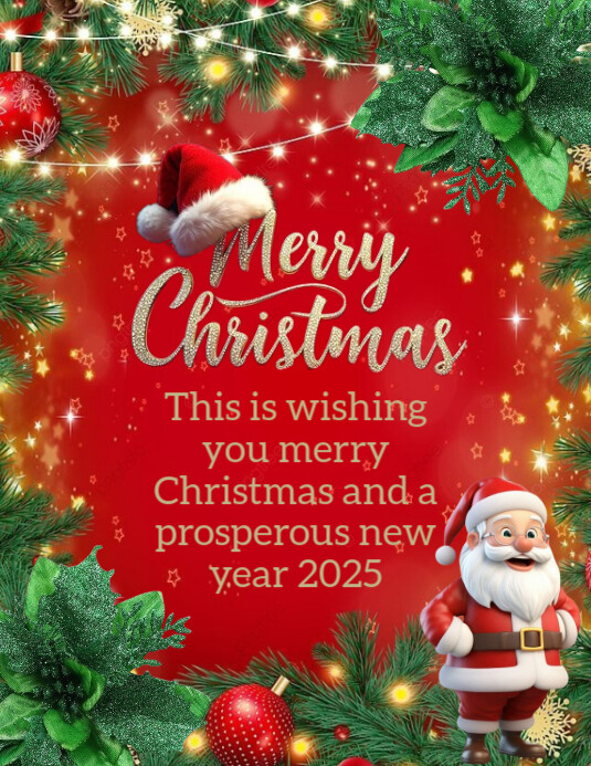 Red Joyful Christmas Flyer (us Letter) Template | PosterMyWall