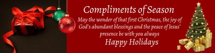 Red Joyful Christmas Google Classroom Banner Template | PosterMyWall