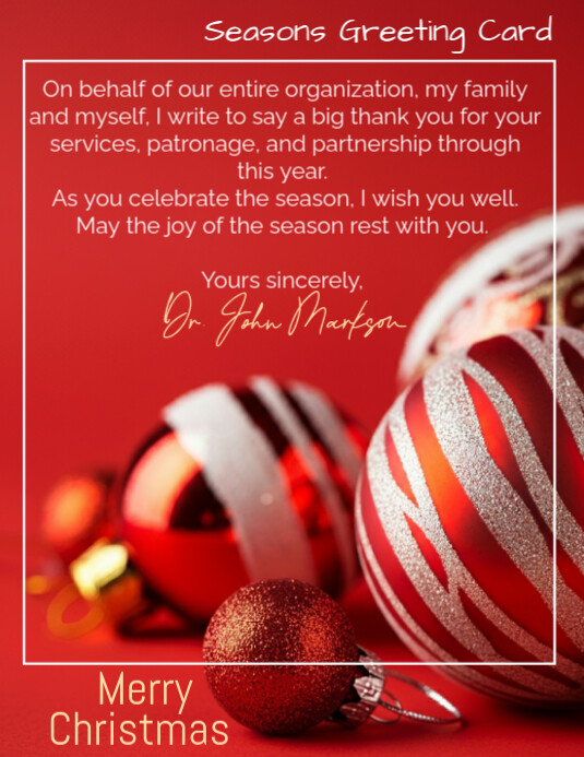 Red Joyful Christmas Greeting Flyer (us Letter) Template | PosterMyWall