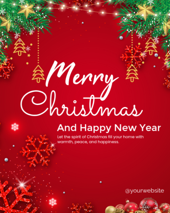 Red Joyful Christmas Instagram Portrait Template | PosterMyWall