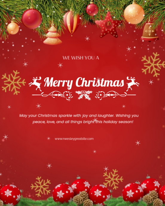 Red Joyful Christmas Instagram Portrait Template | PosterMyWall