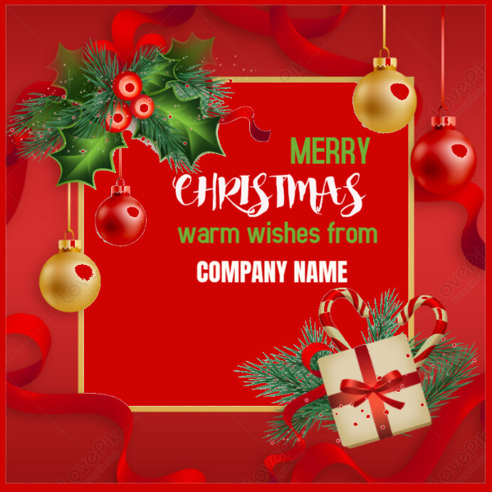 Red Joyful Christmas Instagram Post Template | PosterMyWall