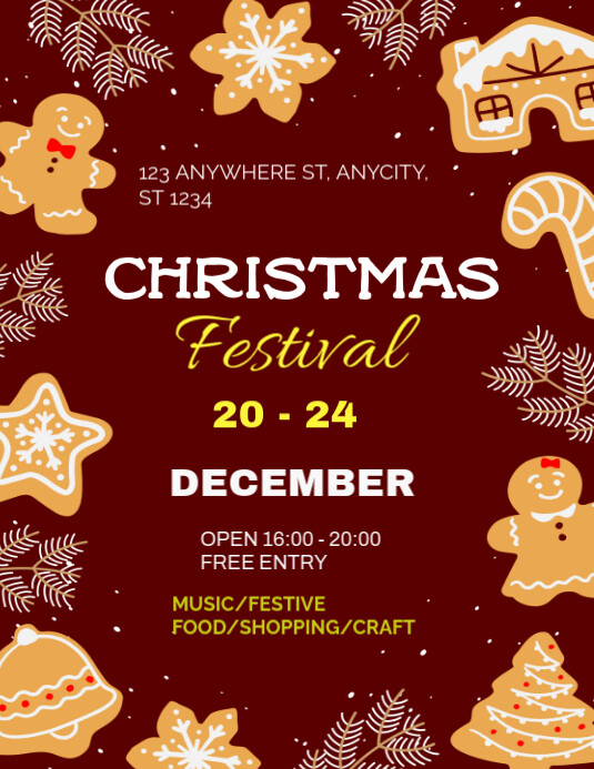 Copy of Red Joyful Christmas Party Flyer (us Letter) | PosterMyWall