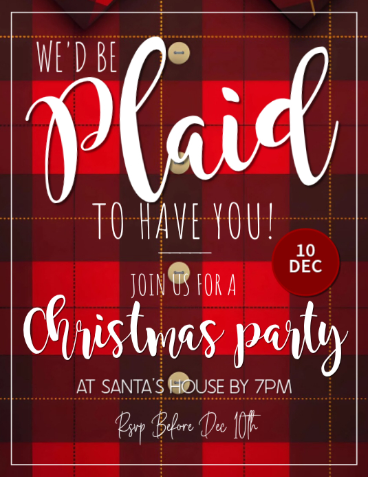 Red Joyful Christmas Party Invitation Flyer (us Letter) Template ...