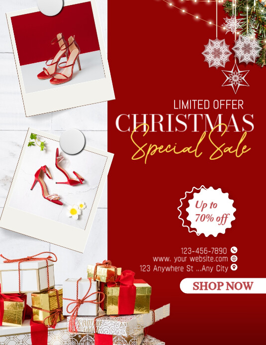 Plantilla de Red Joyful Christmas Sale Flyer (us Letter) | PosterMyWall
