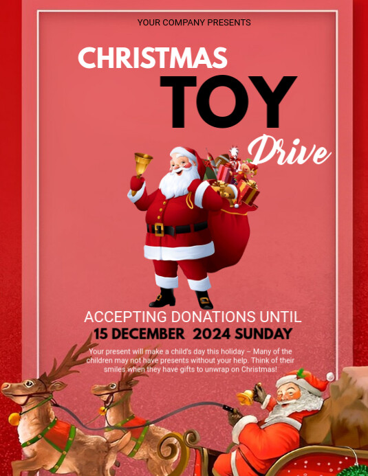 Copy of Red Joyful Christmas Toy Donation Flyer (us Letter) | PosterMyWall