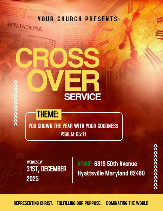 Plantilla de Red Joyful Cross Over Service Flyer (us Letter) | PosterMyWall