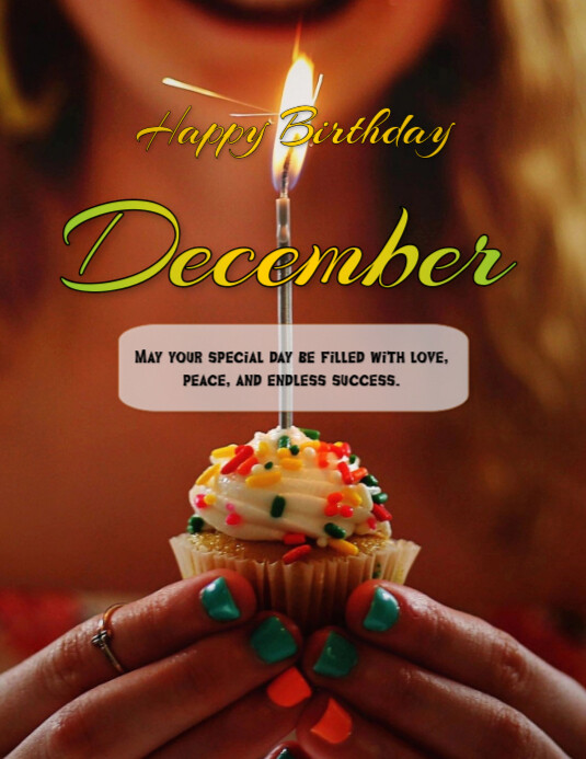 Red Joyful December Birthday Flyer (us Letter) Template | PosterMyWall