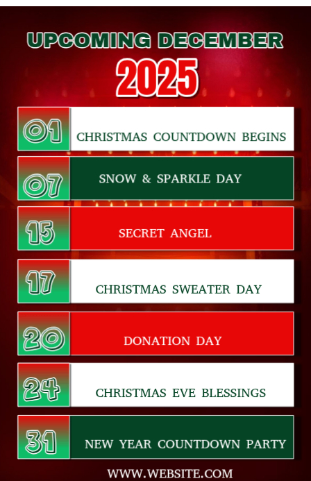 Copy of Red Joyful December Upcoming Event Flyer Design Template ...