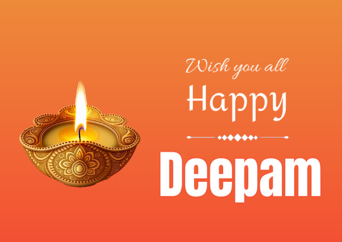 Red Joyful Deepam Postcard Template | PosterMyWall