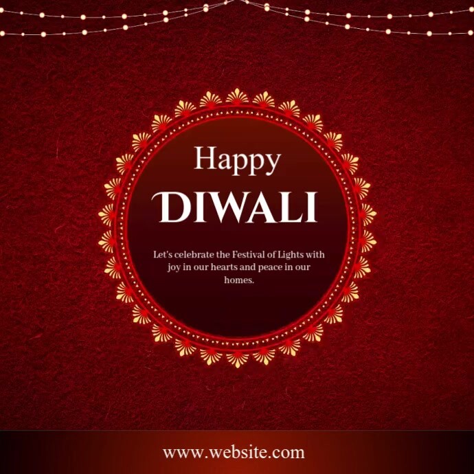 Red Joyful Diwali Square (1:1) Template | PosterMyWall