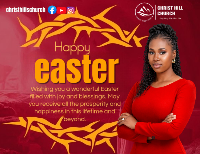 Red Joyful Easter Celebration Flyer Template | PosterMyWall