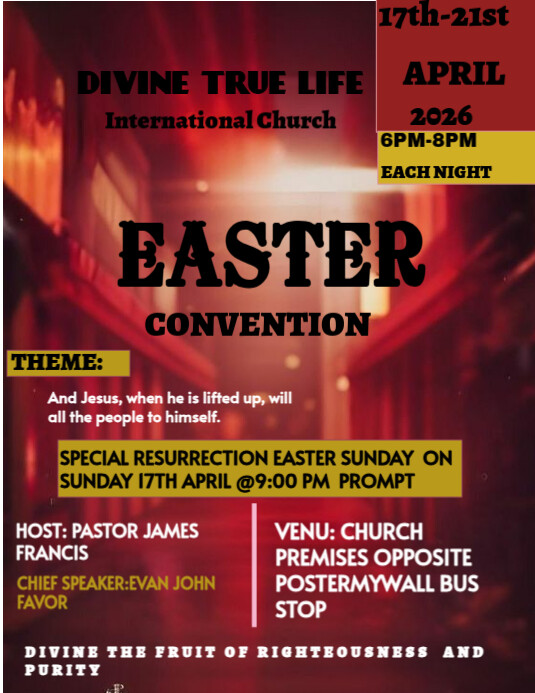 Copy of Red Joyful Easter Conference Flyer Flyer (us Letter) | PosterMyWall