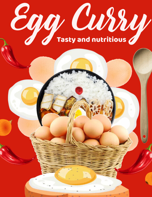 Copy of Red Joyful Egg Curry Flyer Template Flyer (us | PosterMyWall