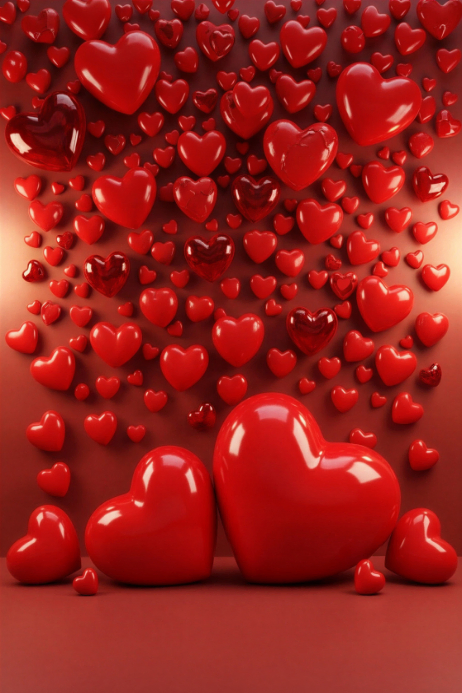 Red Joyful Elegant Valentine Digital Backdrop Poster Template ...