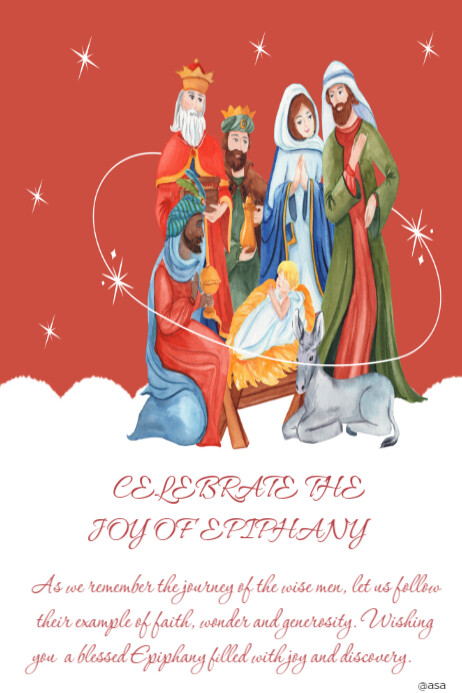 Copy of Red Joyful Epiphany Celebration Poster | PosterMyWall