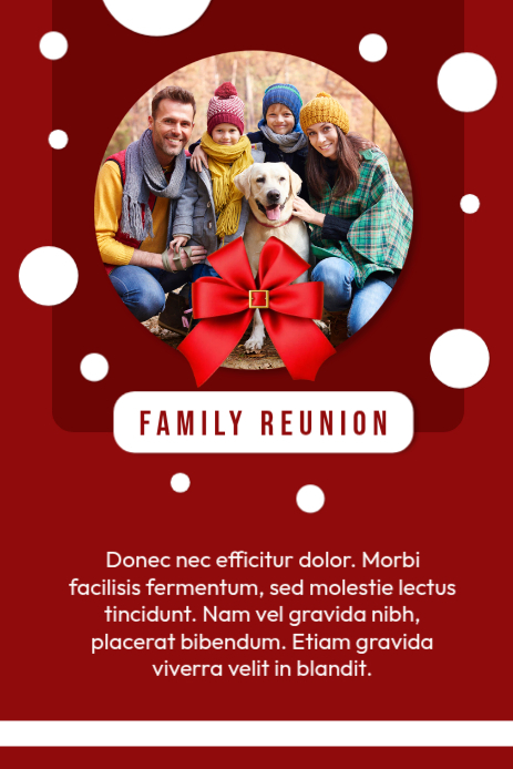 Red Joyful Family Reunion Christmas Pinterest Graphic Template ...