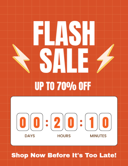 Red Joyful Flash Sale Countdown Flyer (us Letter) Template | PosterMyWall