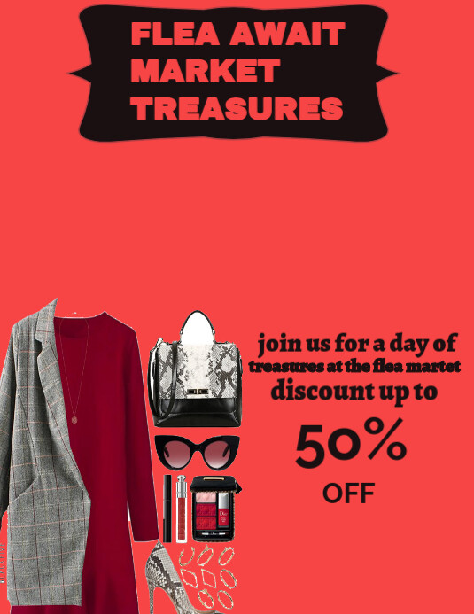 Copy of Red Joyful Flea Market Flyer (us Letter) | PosterMyWall